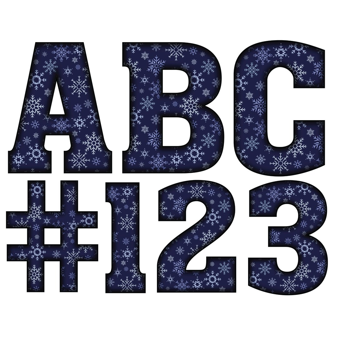 Digital Download | Chunky Dark Blue Snowflake Christmas Pattern Fill ...