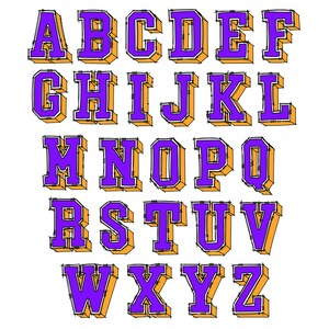 Digital Doodle | Athletic Varsity Sports College School Letters ...