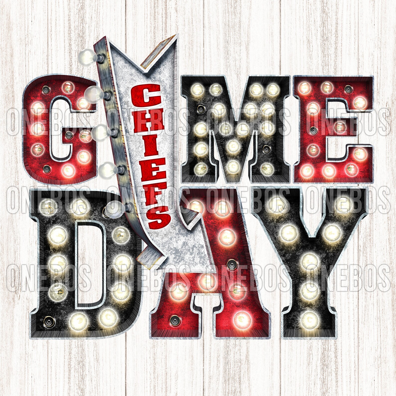 Chiefs PNG, Clipart Marquee Letter Design, Red White Black, Retro ...