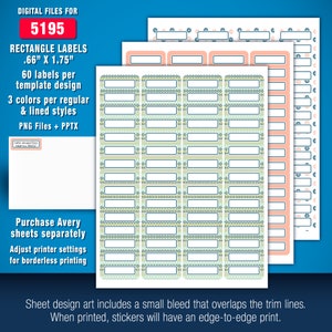 Label Sheet Templates Editable Text Avery Compatible - Etsy