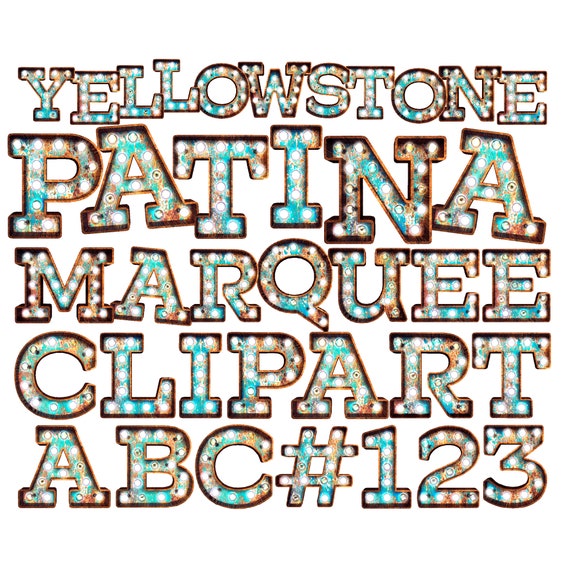 Yellowstone Clipart Digital Download Alphabet and Numbers | Etsy