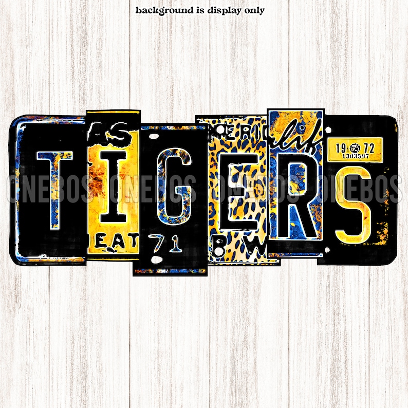 Tigers License Plate Dynasty PNG, Blue, Gold, Black, Leopard, Grunge ...
