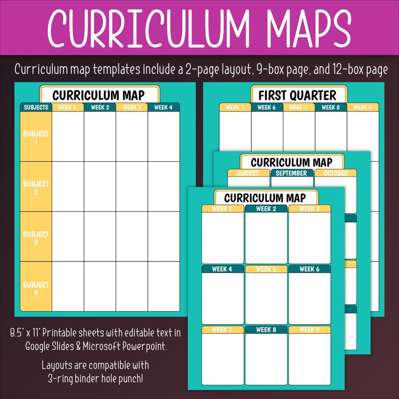Lesson Plan Sheets & Curriculum Maps (editable) | Teacher Planner ...