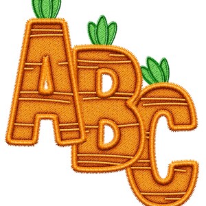 Carrot Letters Alphabet, Faux Embroidery Stitch Alpha, Classic, Orange ...
