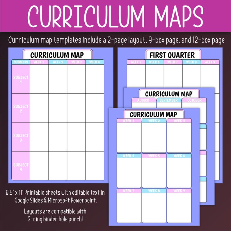 Lesson Plan Sheets & Curriculum Maps (editable) | Woven, Plaid ...