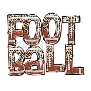 American Football Letters PNG Split Leopard, Laces, Background Pattern ...