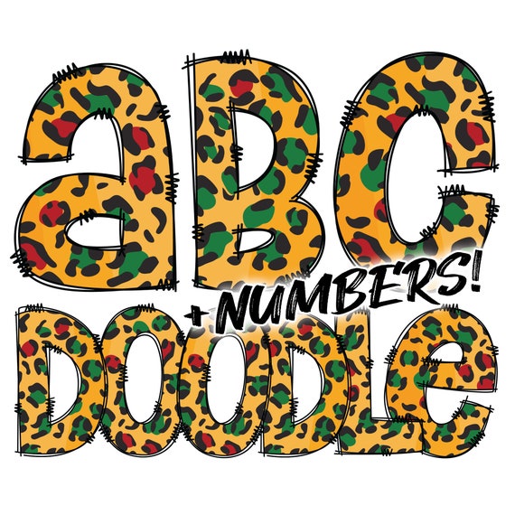 Digital Download Doodle Christmas Leopard Pattern 2 Fill | Etsy