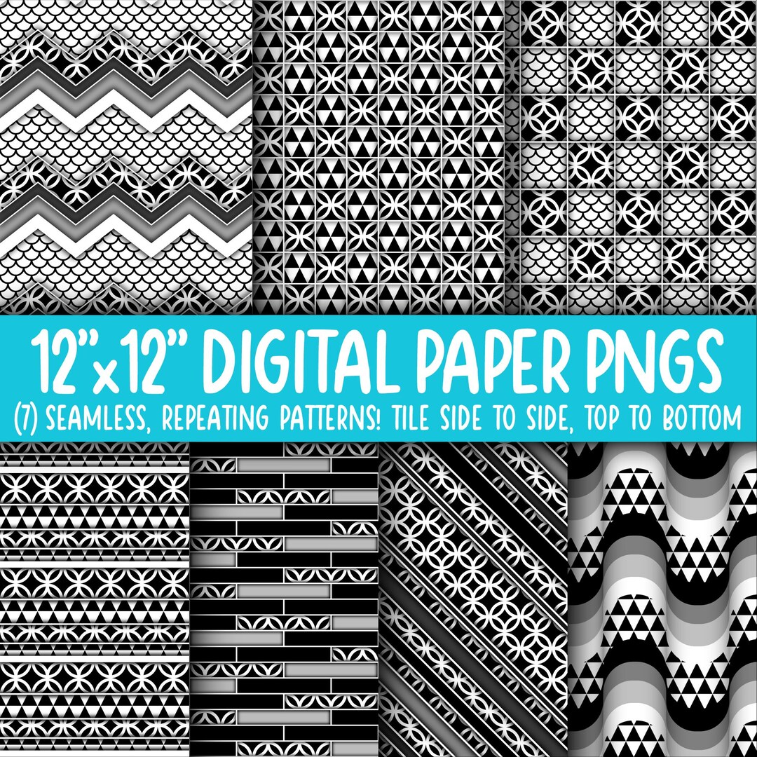 Wallpaper Background - Digital Paper | Seamless | Black, White, Use ...