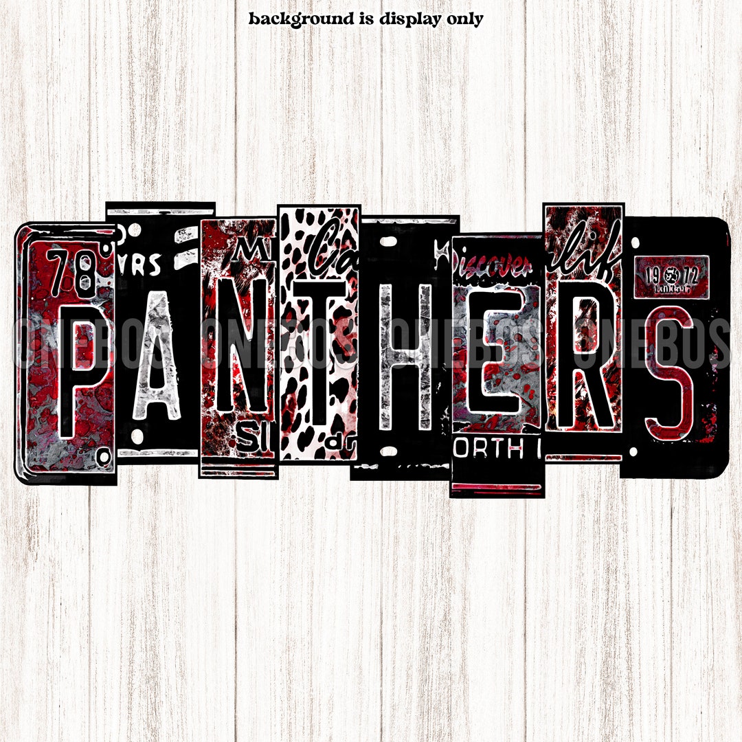 Watercolor License Plate Panthers PNG, Maroon, Leopard, Grunge, Grey ...