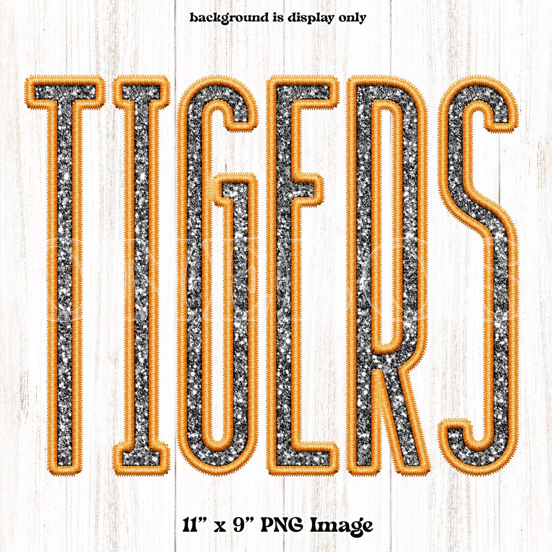 Tigers Mascot Pngs, Orange & Black, Tall Skinny Faux Embroidery Tigers ...