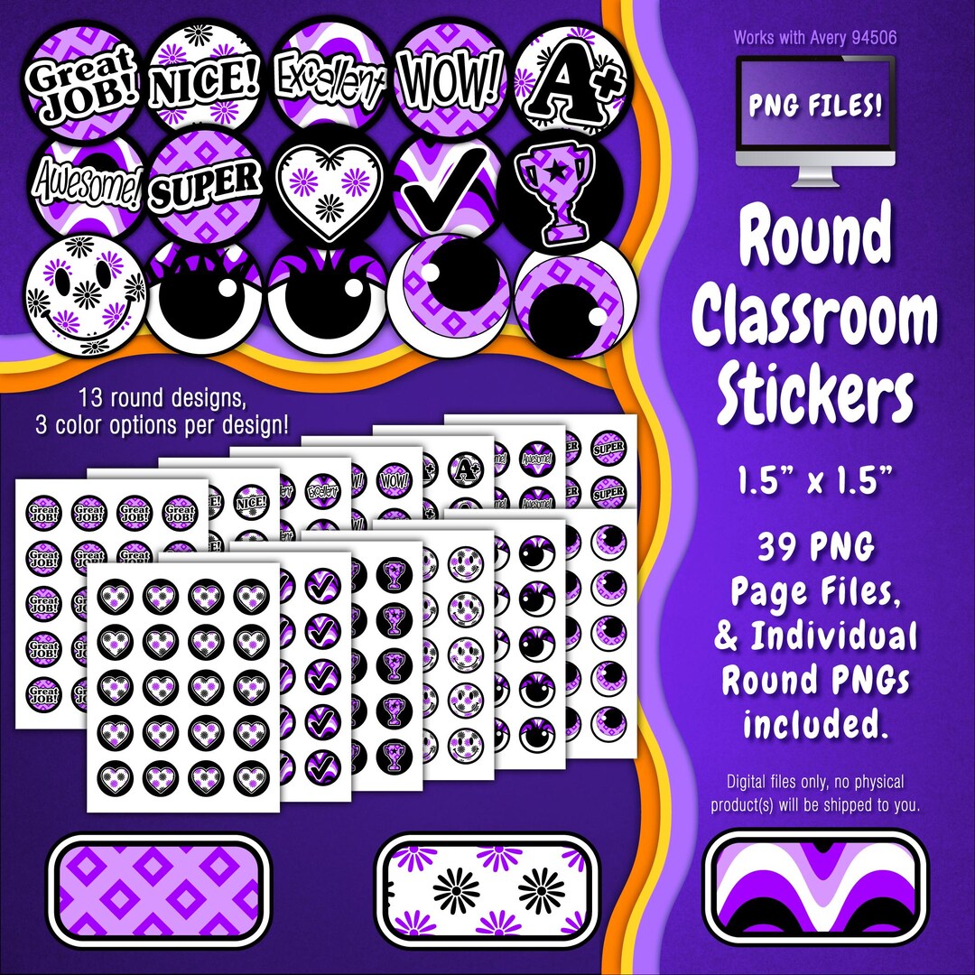 Sticker Pack | Individual Digital Stickers & Avery Sheet Templates ...