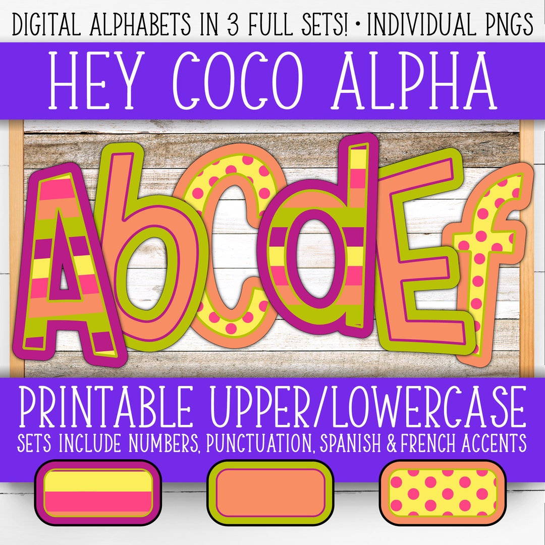 Alphabet Number Set for Boards - Hey Coco | +french & Spanish | Teacher ...