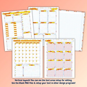 Calendar Pack - Editable Daily | Weekly | Monthly | Yearly | Rainbows ...