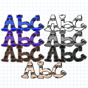 Crayon Colors Alphabet Bundle, 14 PNG Sets for Digital Download, Doodle ...