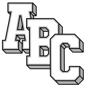 3D Athletic Block Alphabet PNG, Varsity Style Alpha With Shadow, Print ...