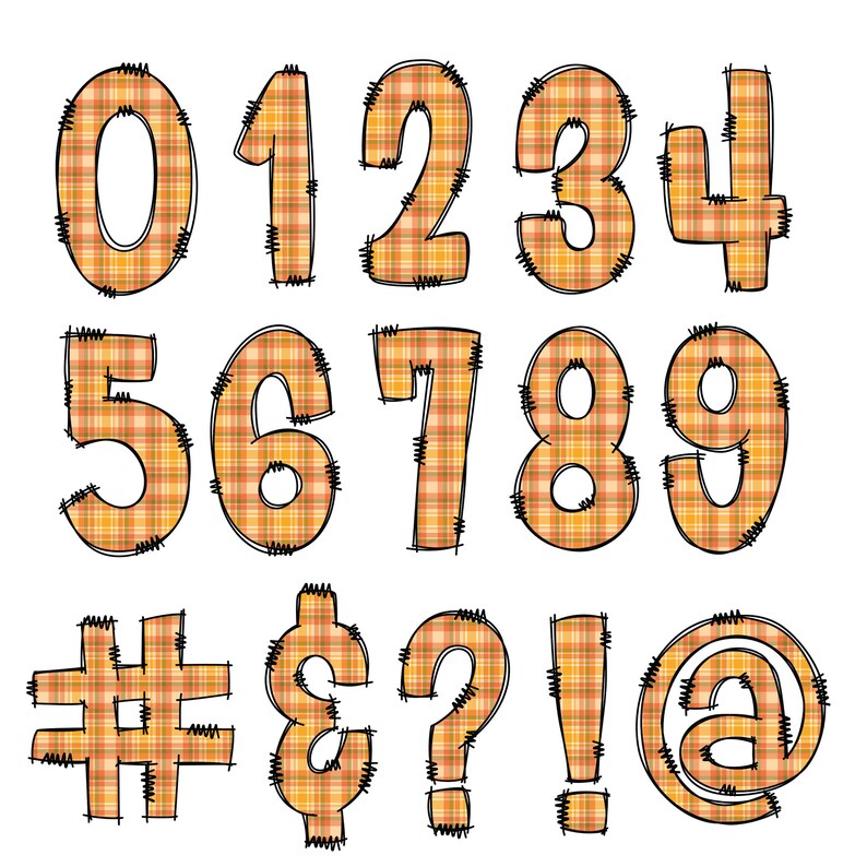 Digital Download Doodle Letters Pink Yellow Green Plaid 1 - Etsy