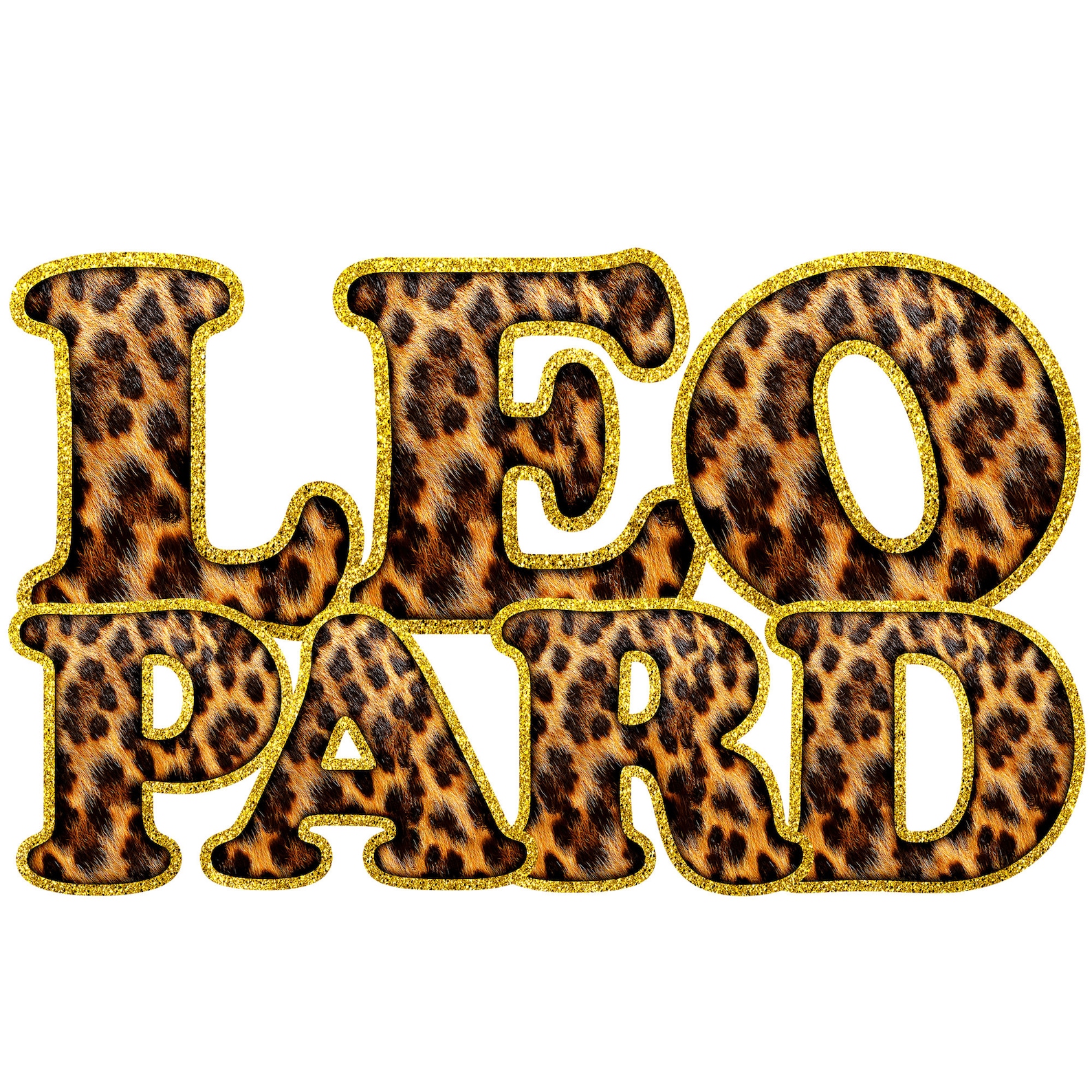 Digital Download Leopard Pattern with Gold Accent Letters & | Etsy