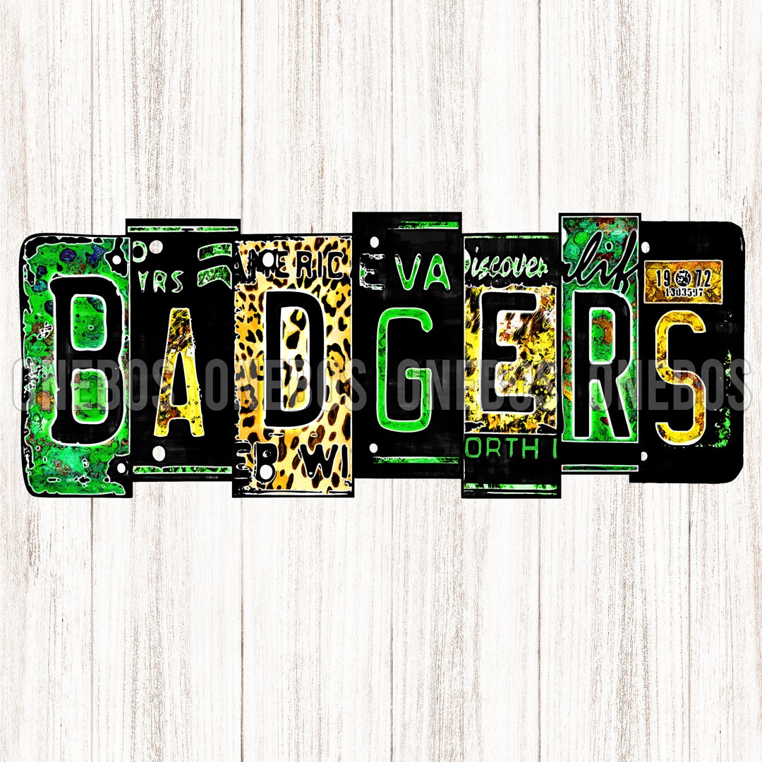 Badgers License Plate PNG, Yellow, Green, Leopard, Grunge, Black ...