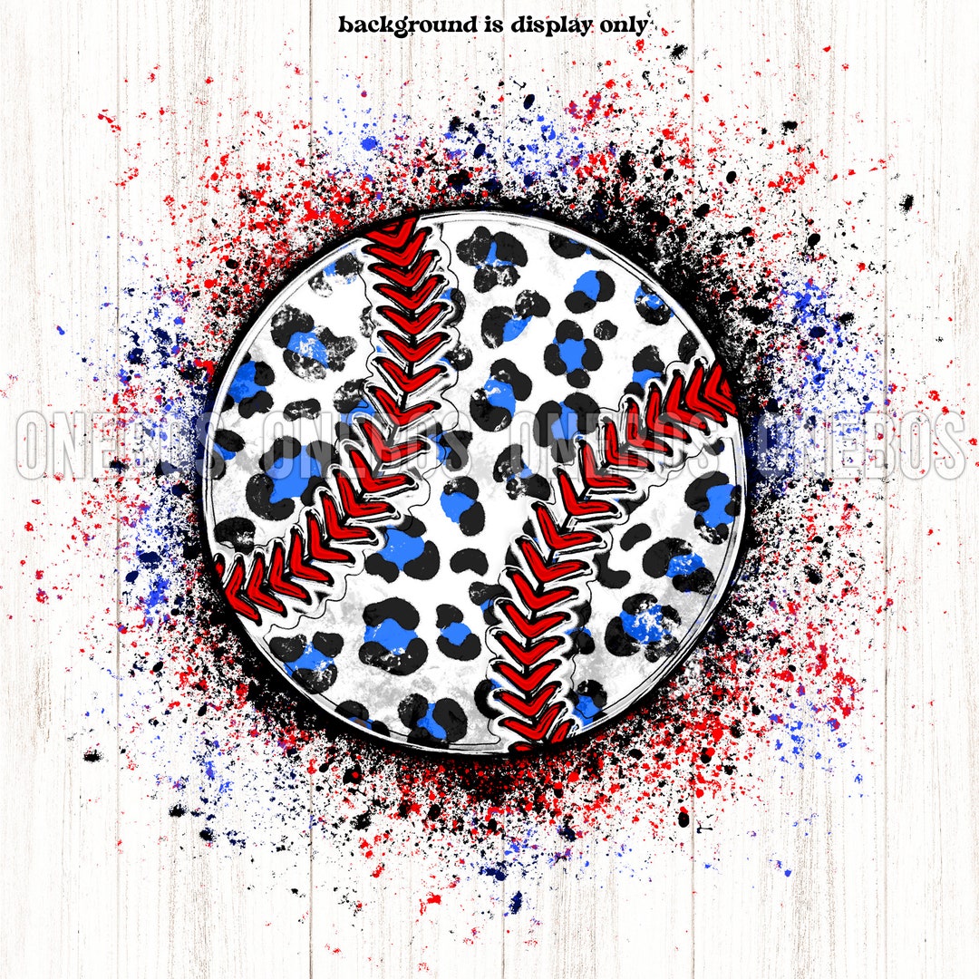 Leopard Baseball PNG, Baseball Ball With Blue, Black, Red Splatter ...