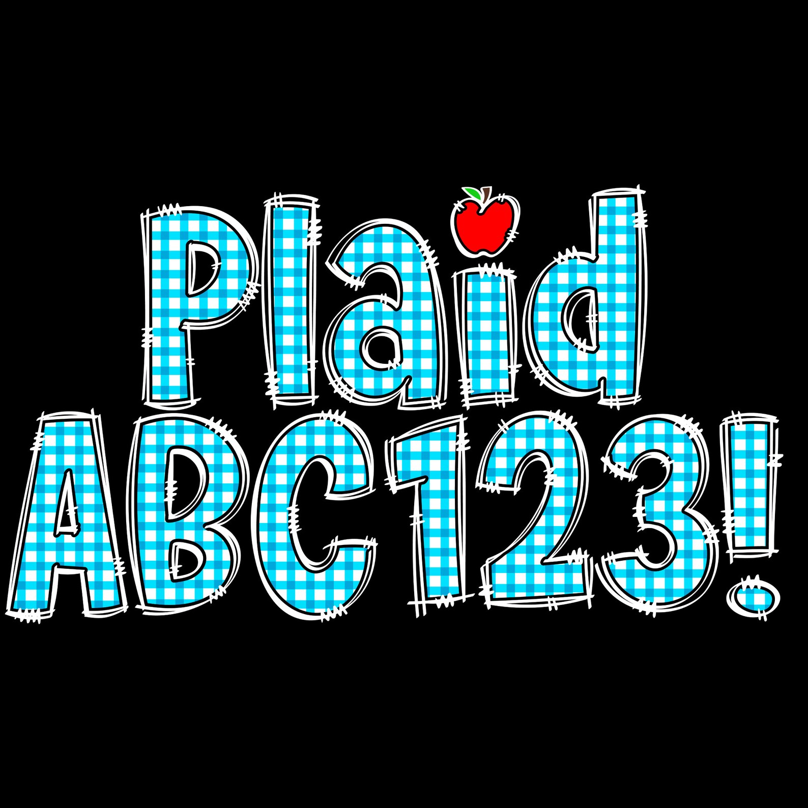 Back to School PNG Alphabet Bundle, 8 Sets, Floral Apple Pencil Note ...