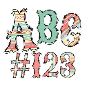 Digital Download | Western Doodle Pink Blue Multi Pattern Fill | PNG ...