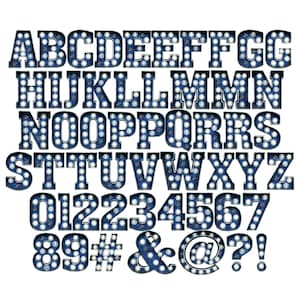 Navy Blue Alphabet, Marquee VS2.0 Letters & Numbers | PNG Image Graphic ...
