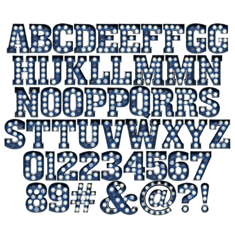 Navy Blue Alphabet, Marquee VS2.0 Letters & Numbers | PNG Image Graphic ...