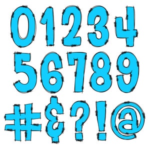 Digital Download | Doodle Pastel Blue Fill | PNG Clipart Bundle ...