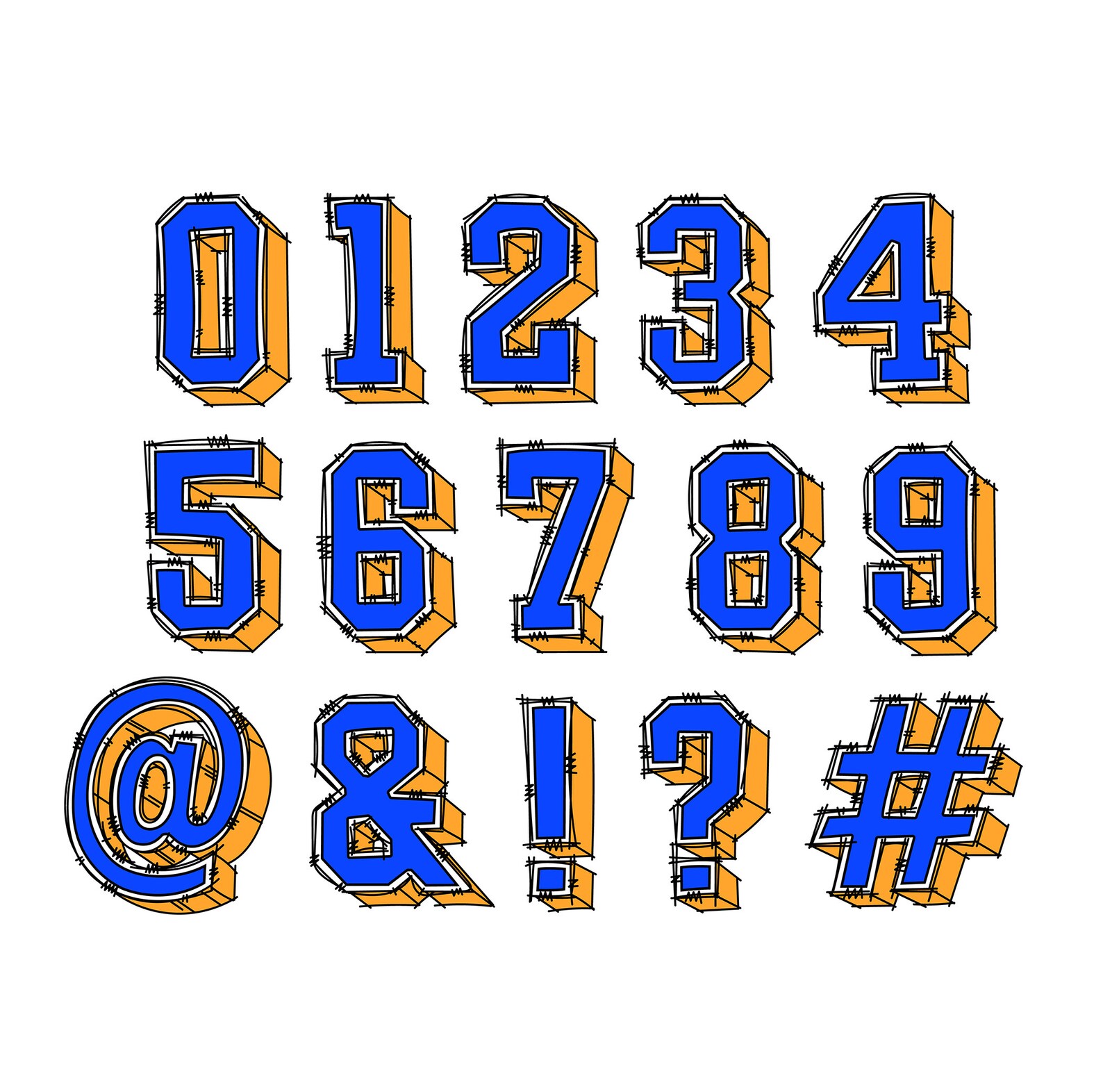 Digital Letters PNG Varsity Blue & Yellow Alphabet and - Etsy