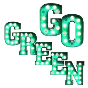 Digital Download | Kelly Green Rustic Marquee Letters-numbers | PNG ...