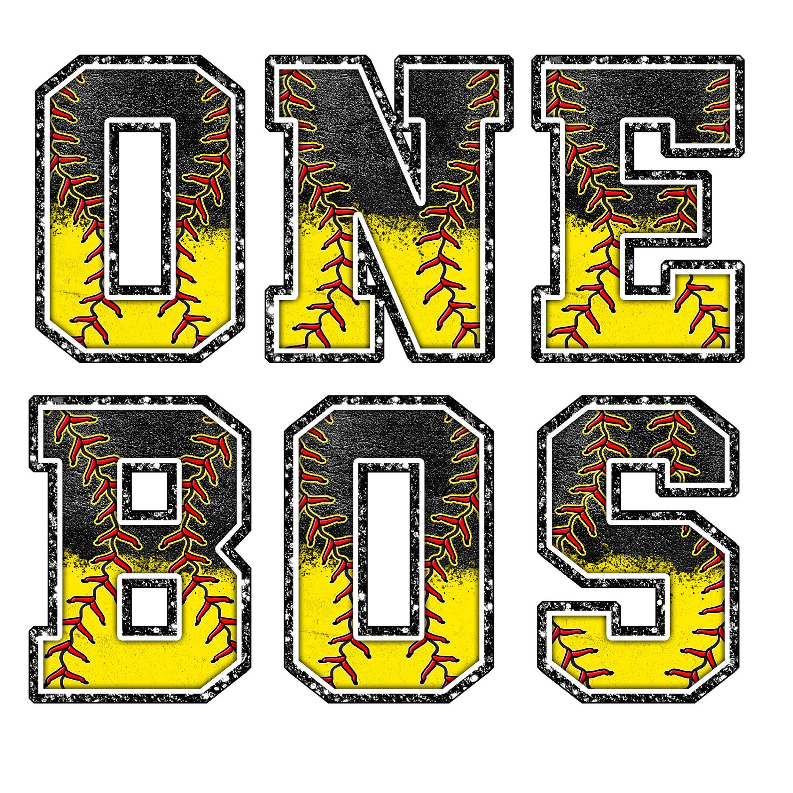 Softball Letters PNG Leopard & Ball Stitch Black Leather | Etsy