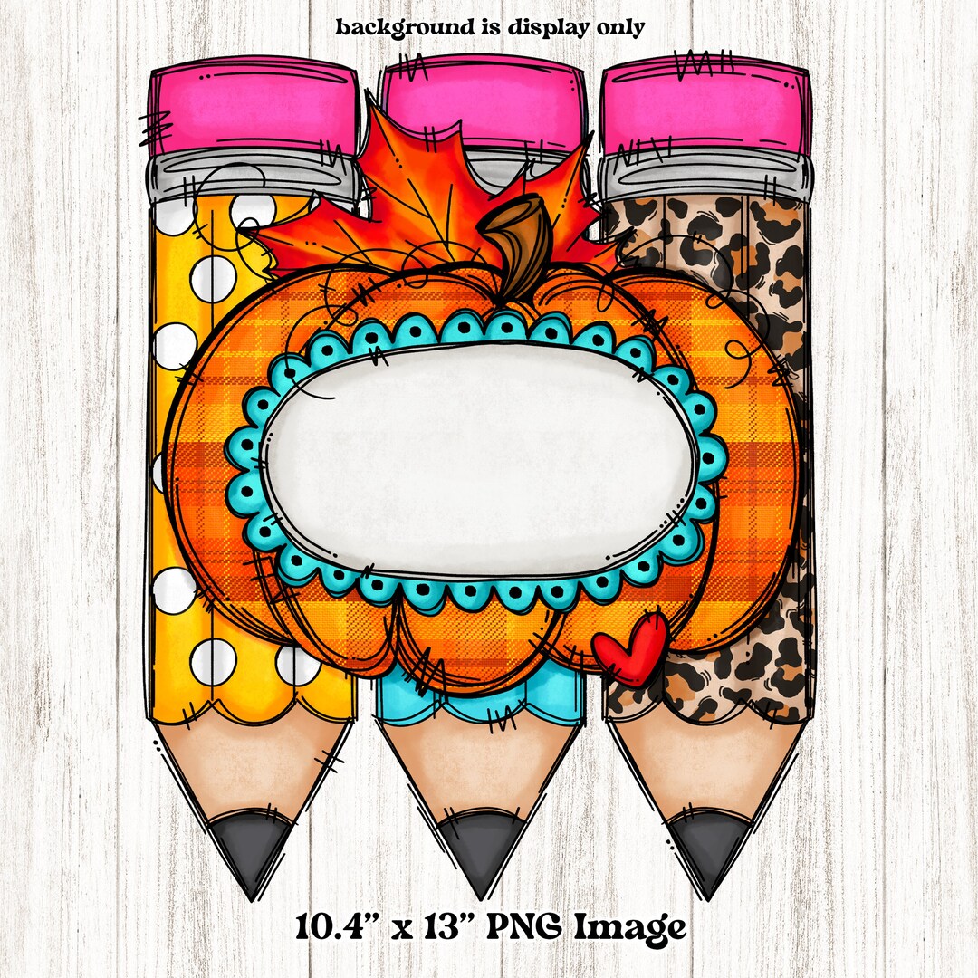 Teacher Pumpkin PNG, Pencil Doodle Drawing With Pumpkin, Leaf, Plaid ...