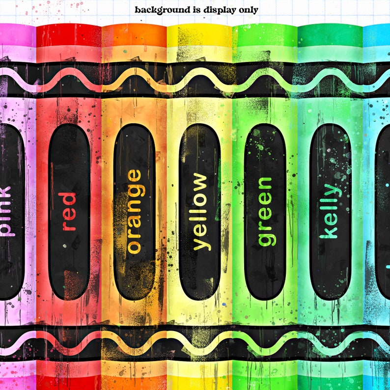 Crayon Watercolor PNG Splatter Grunge Dripping Crayons Upside - Etsy