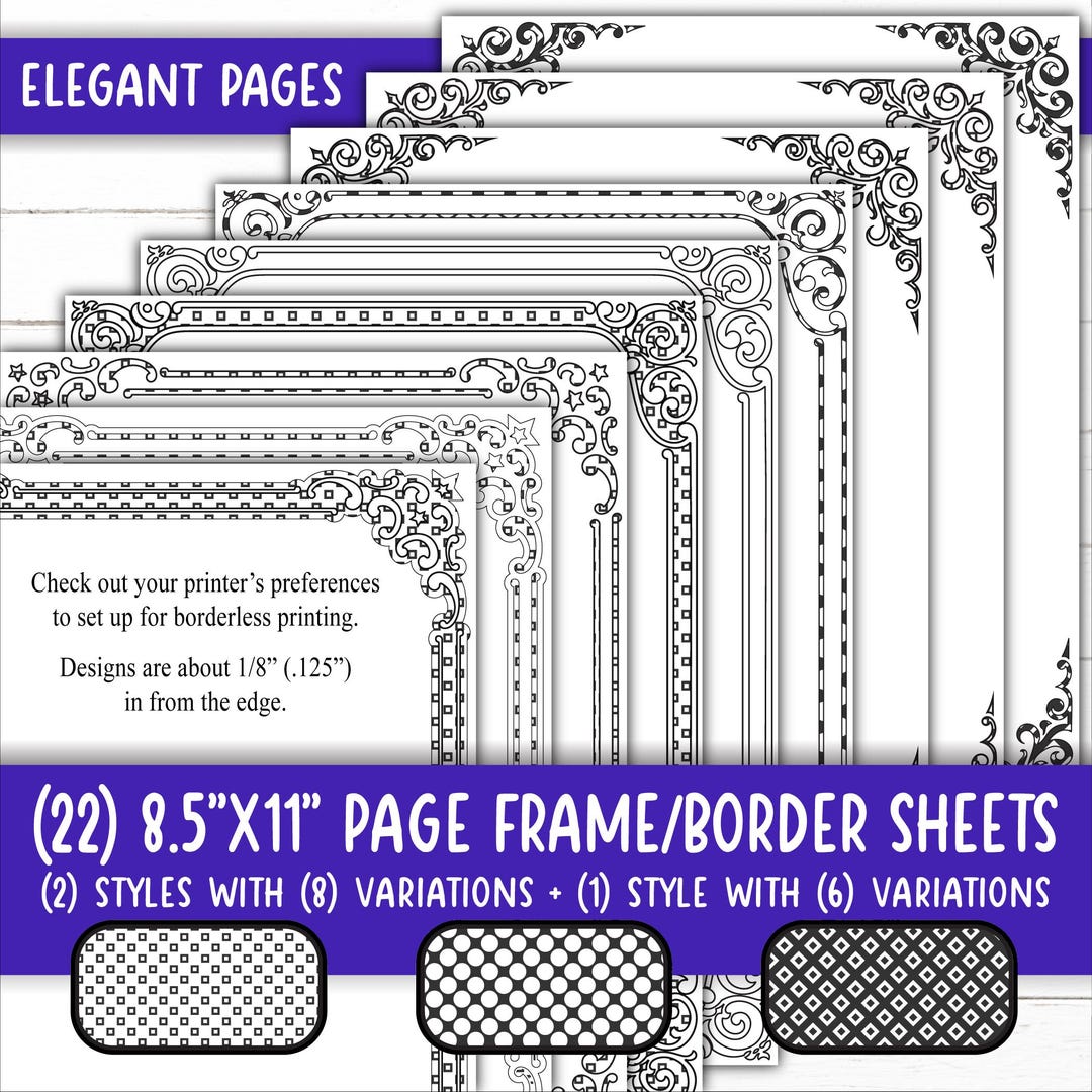 Framed Page Templates, Elegant Scroll, Certificate & Award Style ...