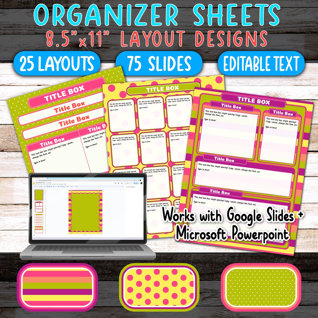 Organizer Sheet Templates | Planner & Presentation Pages (editable ...