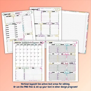 Calendar Pack - Editable Daily | Weekly | Monthly | Yearly | Flower ...