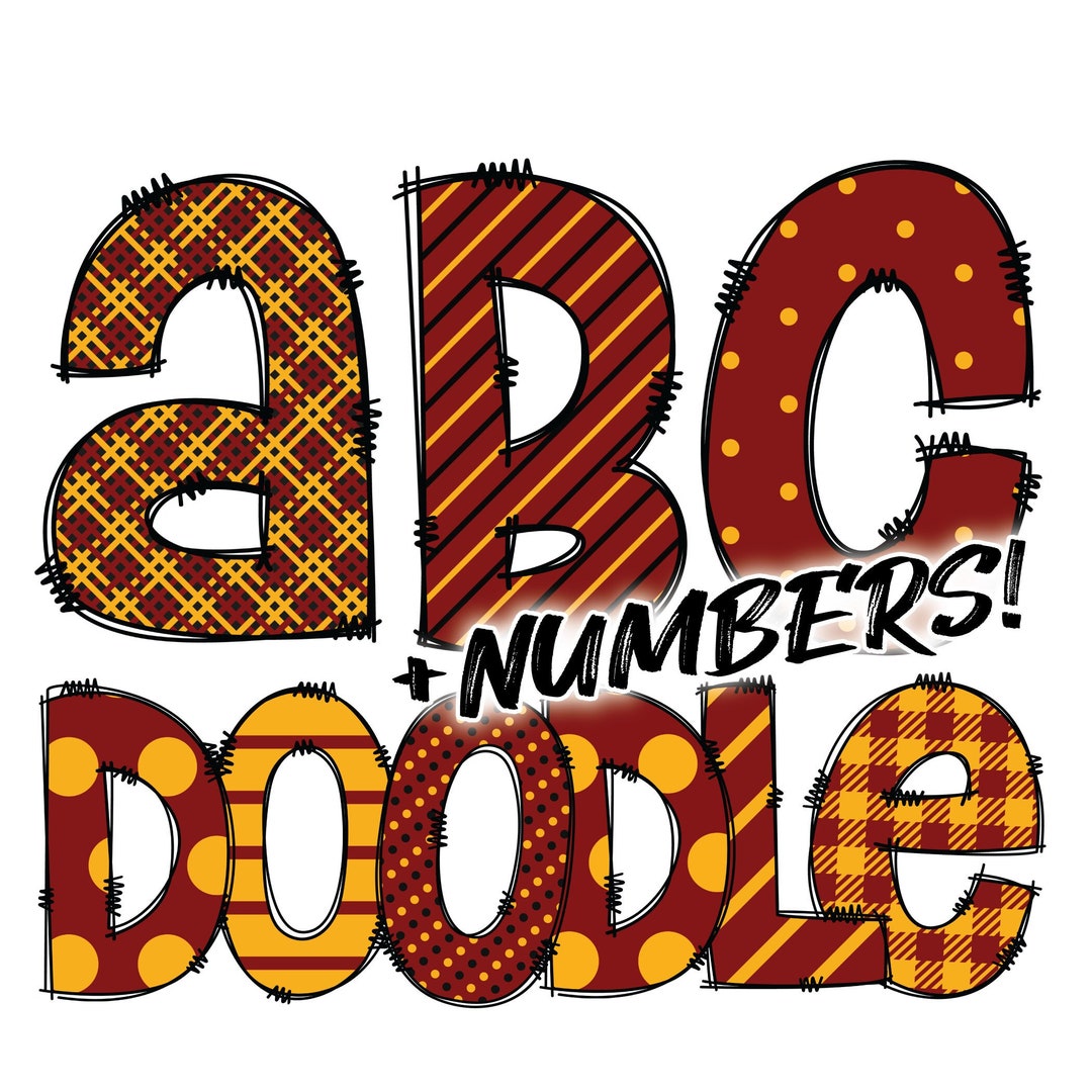 Digital Download | Doodle Red and Yellow Pattern Fill | PNG Clipart ...