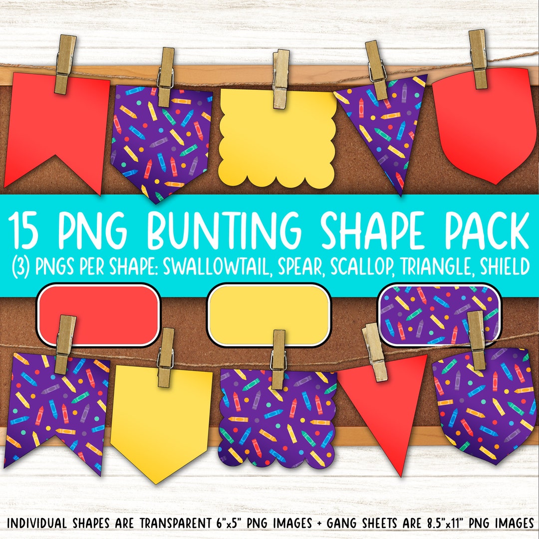 Pennant/bunting Banner Kit (for Walls & Bulletin Boards), Crayons ...