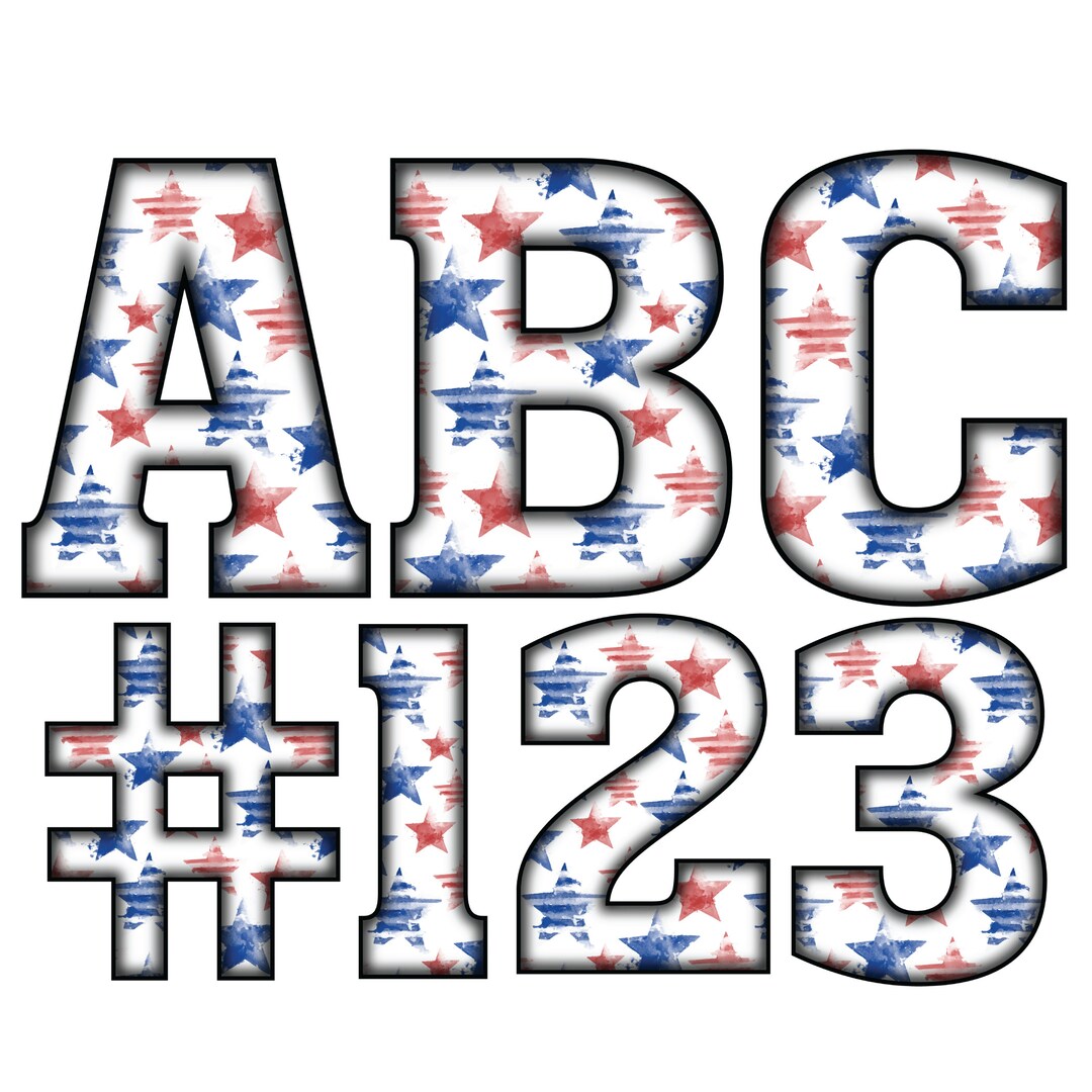 Digital Download | Doodle Chunky USA Stars Patriotic Flag Pattern Fill ...