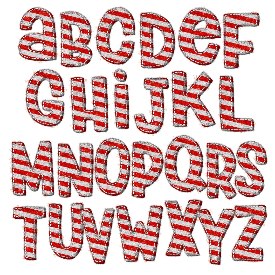 Digital Download Felt Fuzzy Fringe in Candy Cane Red White - Etsy