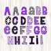 Doodle Alphabet, Double Doodle 2 Sets, Purple Black White Pattern Fill ...