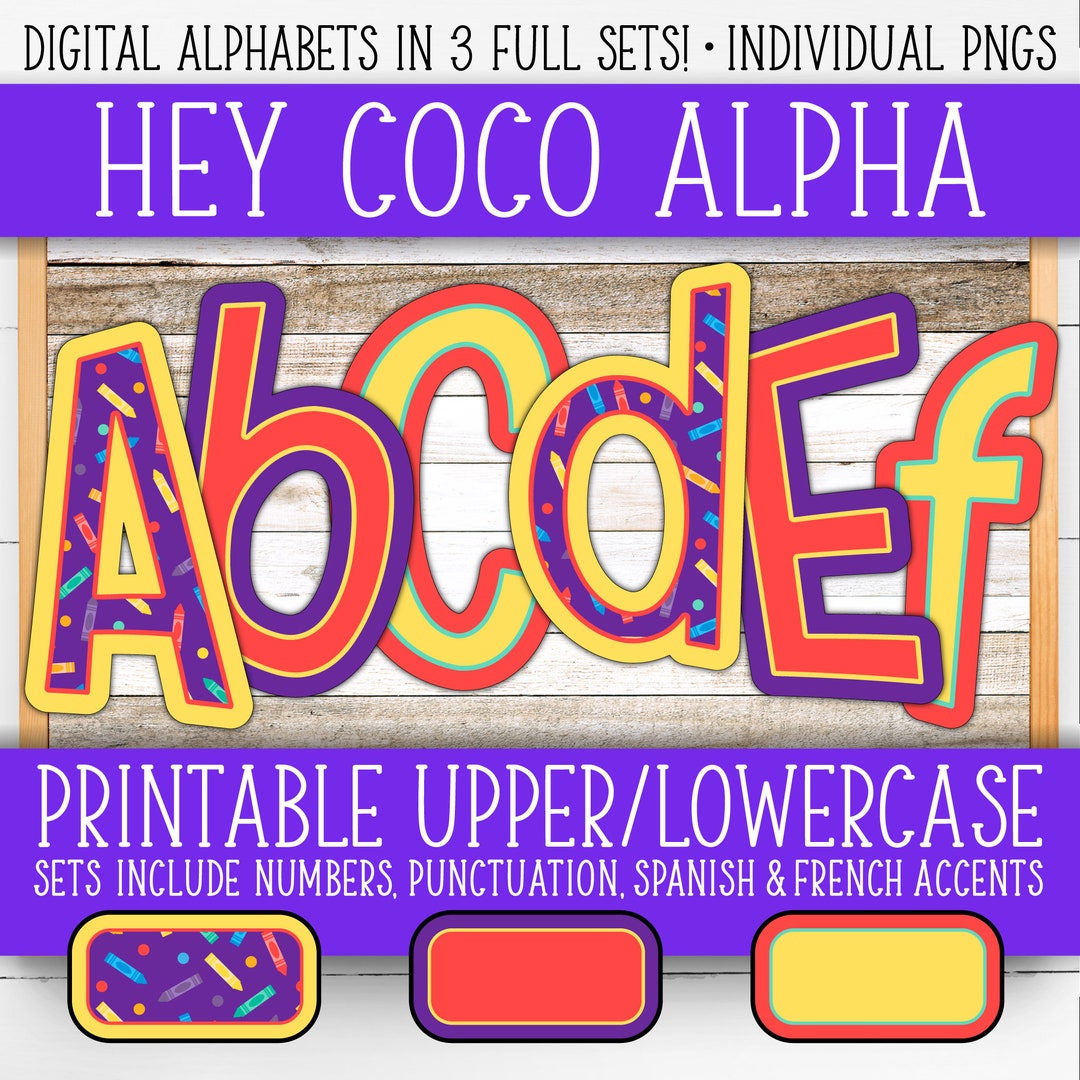 Alphabet Number Set for Boards - Hey Coco | +french & Spanish | Teacher ...