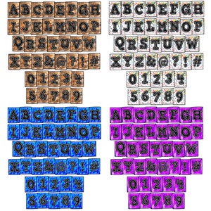 10 Color Basics Boxy Doodle Alphabet PNG, Digital Download, Casual Hand ...