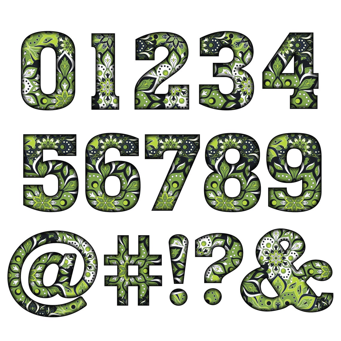 Digital Download Chunky Green Floral Western Pattern Fill 1 - Etsy