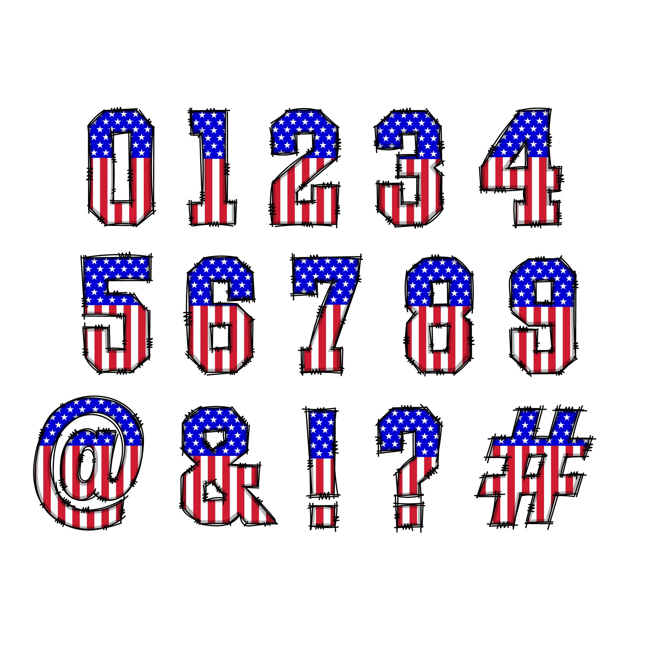 Digital Flag Letters | A PNG Graphic Alphabet & Numbers Bundle With ...