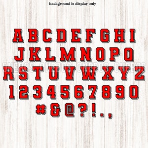 3D Athletic Block Alphabet SVG, PNG Sets, School Sports Varsity Style ...