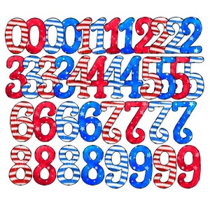 Digital Download Doodle Watercolor PNG Image Set Patriotic 4th of July ...