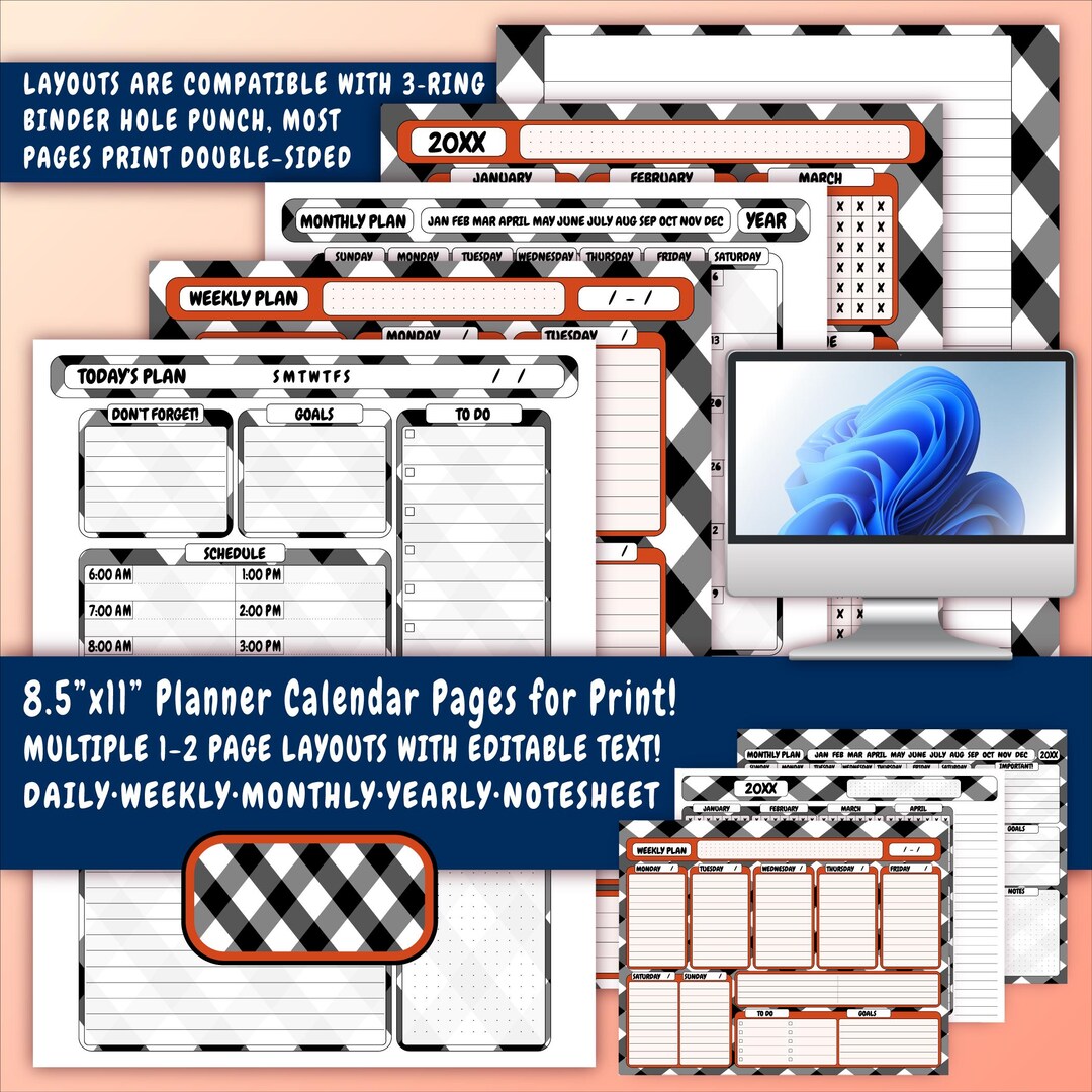 Calendar Pack - Editable Daily | Weekly | Monthly | Yearly | Fall ...