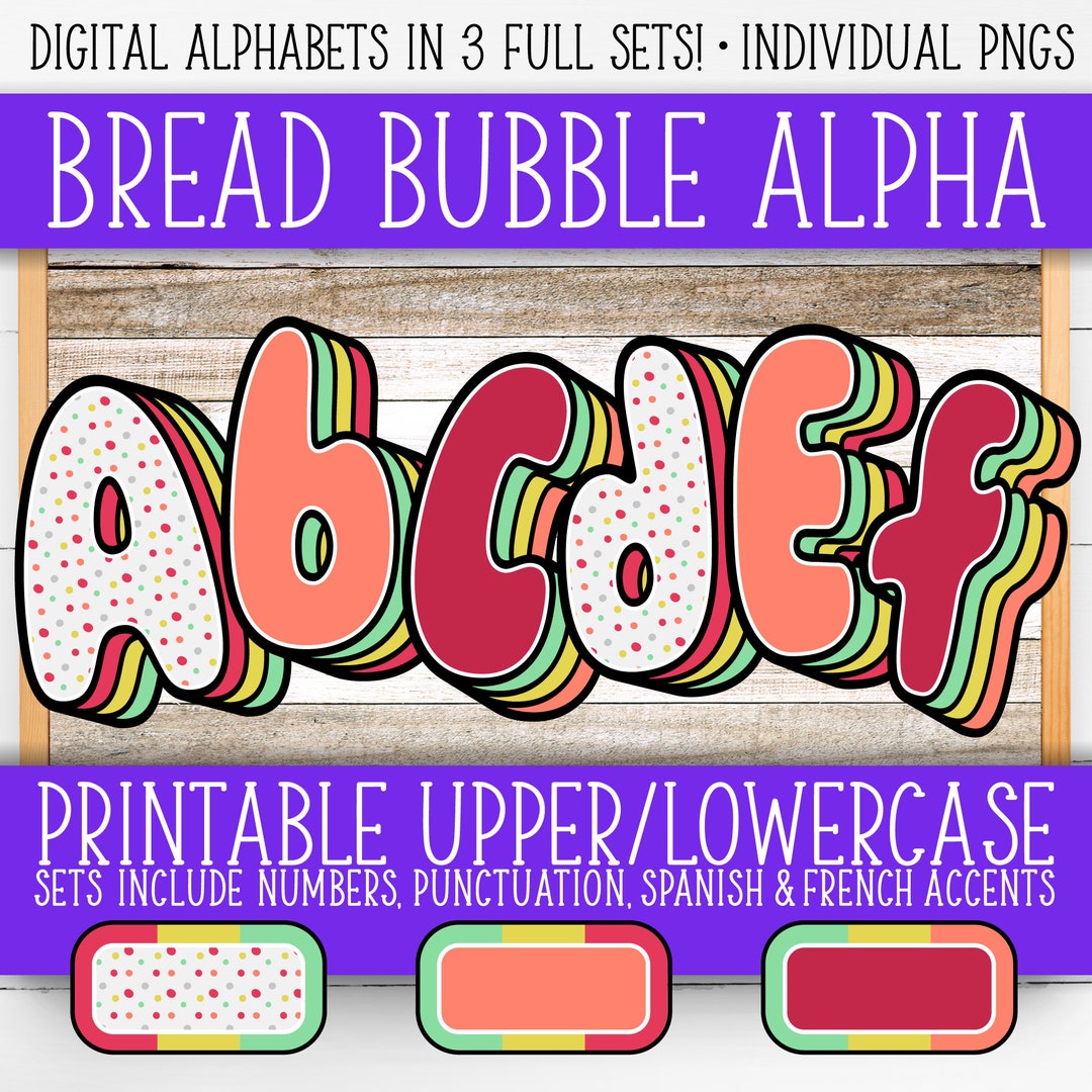 Alphabet Number Set for Boards - Bread Bubble | +french & Spanish ...