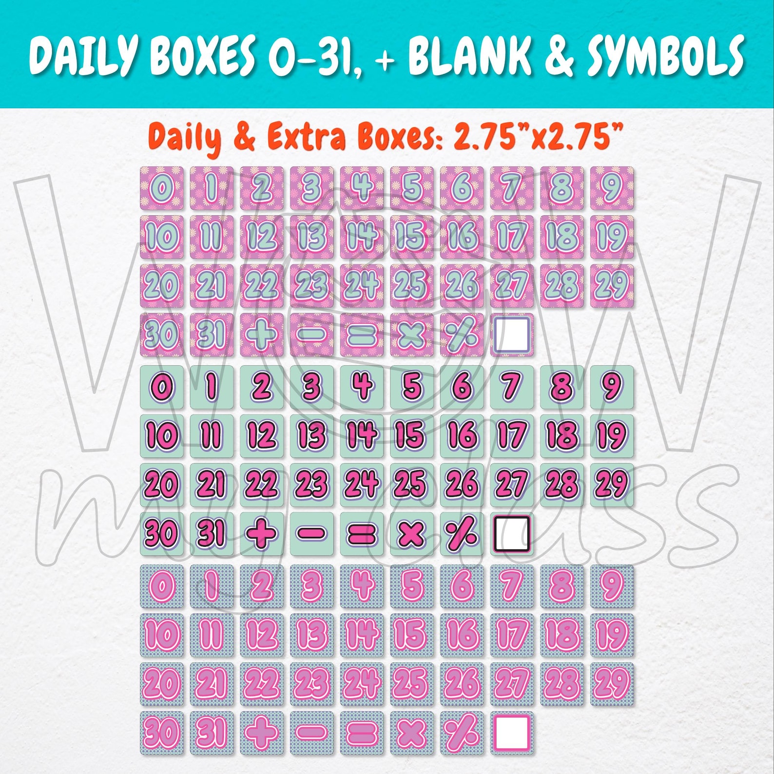 Wall Calendar - Pocket Chart for Teachers | Flowers, Diamonds ...
